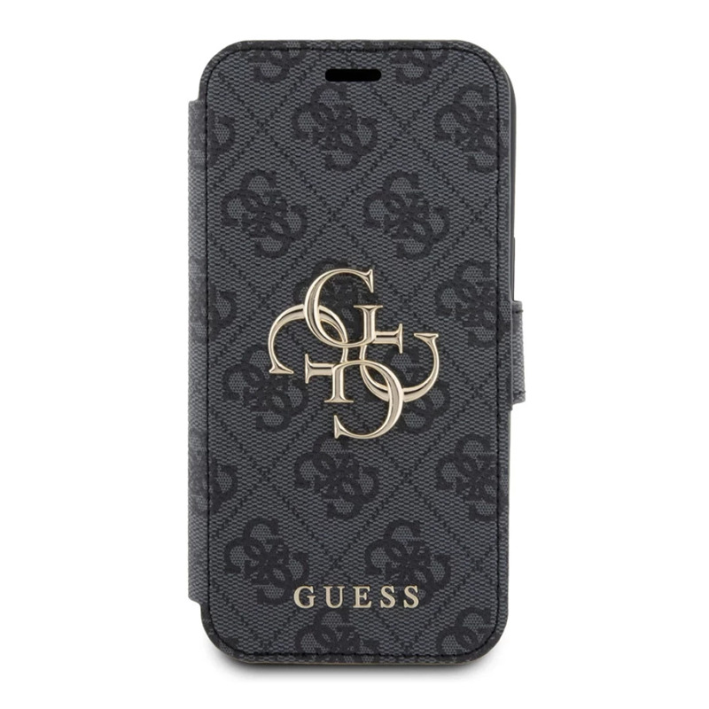 Maskica Guess Bk Pu leather 4G Metal Logo za iPhone 15 6.1 siva (GUBKP15S4GMGGR)