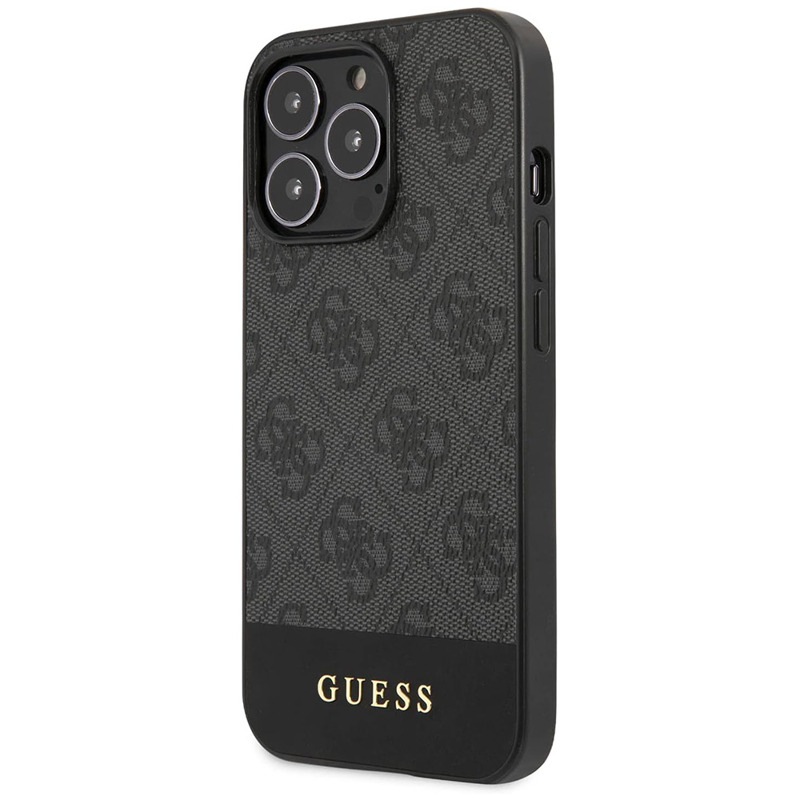 Maskica Guess Hc PC/TPU 4G Pu Bottom Stripe za iPhone 15 Pro 6.1 siva (GUHCP15LG4GLGR)