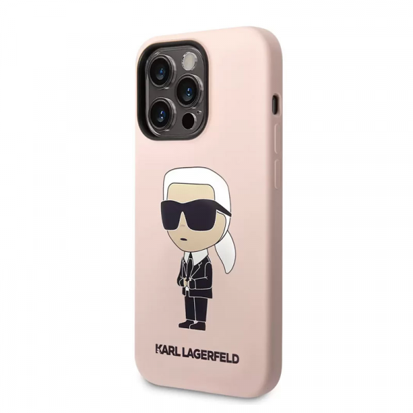 Maska Karl Lagerfeld Hc Silicone NFT Ikonik za iPhone 15 Pro Max 6.7 roze