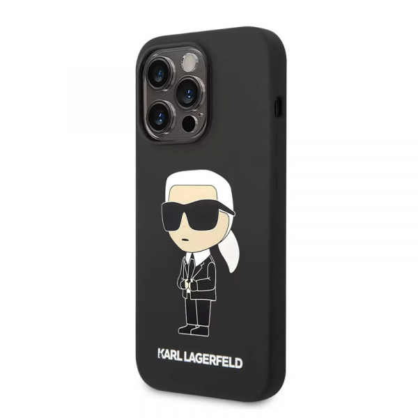Maska Karl Lagerfeld Hc Silicone NFT Ikonik za iPhone 15 Pro 6.1 crna