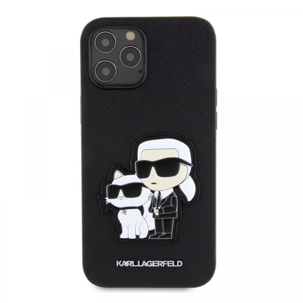 Maska Karl Lagerfeld PU Saffiano Karl and Choupette NFT za iPhone 12 Pro Max Black