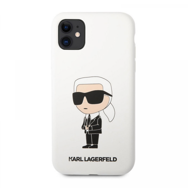 Maska Karl Lagerfeld Liquid Silicone Ikonik NFT za iPhone 11 White
