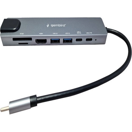 Gembird USB Type-C Hub USB3+USB2, HDMI, PD, LAN | A-CM-COMBO8-05