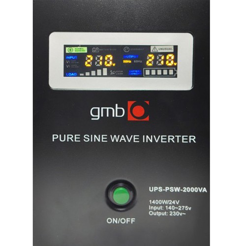 Gembird UPS Sinusni Inverter 2000VA, 1400W, 220V/24V bez baterije | UPS-PSW-2000VA