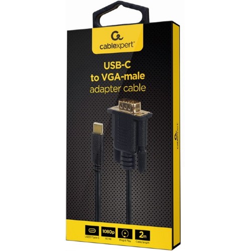 Gembird USB 3.1 Type-C muški na VGA 15-pin ženski adapter kabl 2m | A-CM-VGAM-01