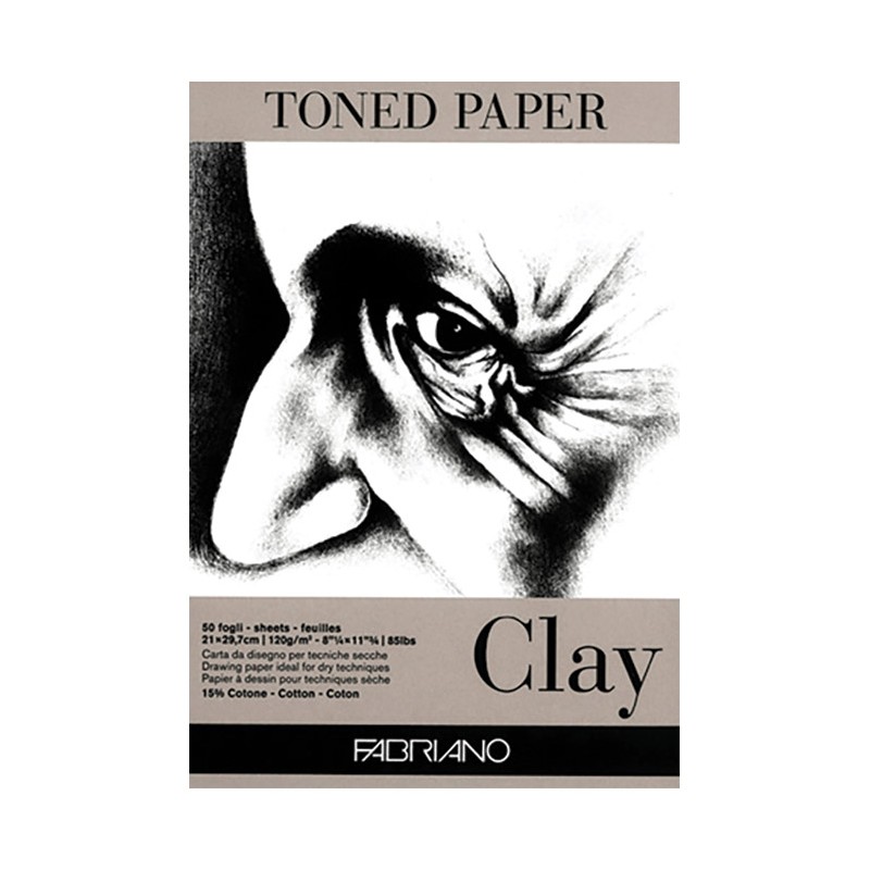 Blok Toned Paper Clay 21x29,7cm 50L 120g Fabriano 19100497 sivi
