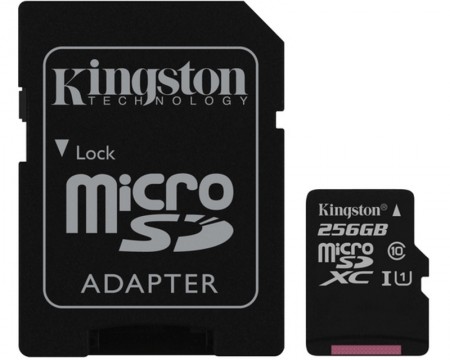 256GB KINGSTON UHS-I MicroSDXC 80R class 10 SDCS/256GB