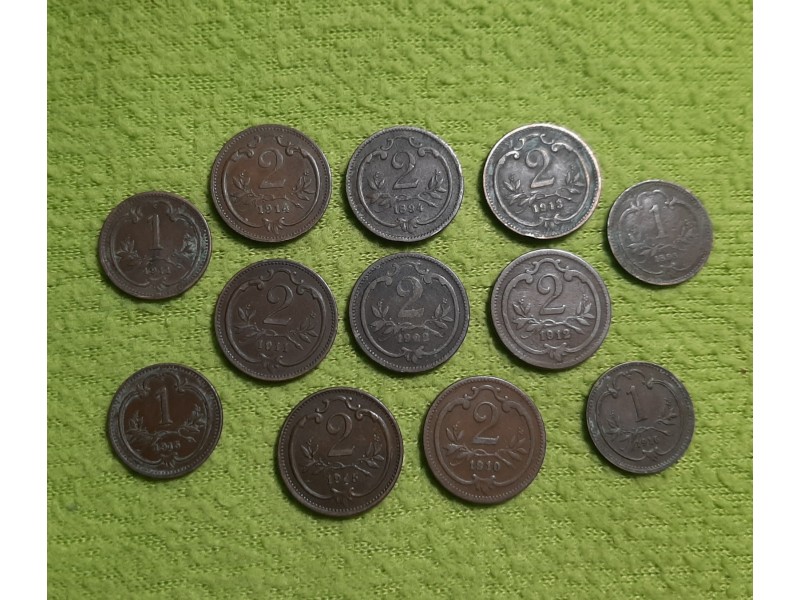 Austrija - Heller - Lot od 12 kovanica