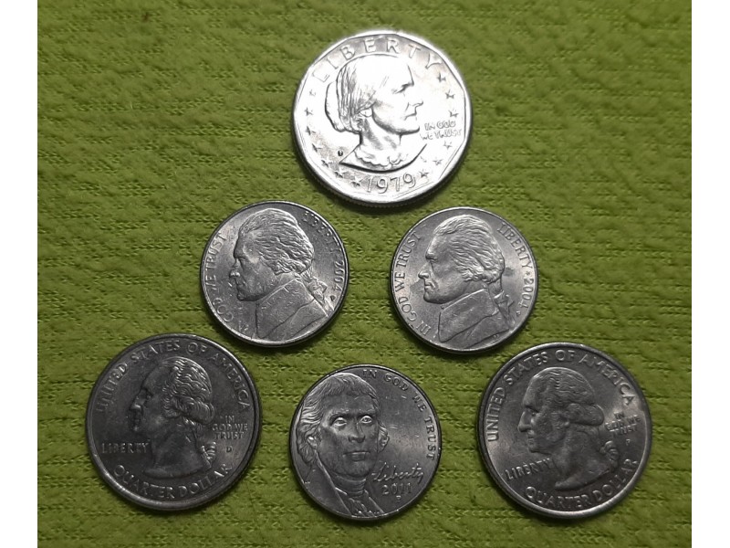 USA - lot od 6 kovanica