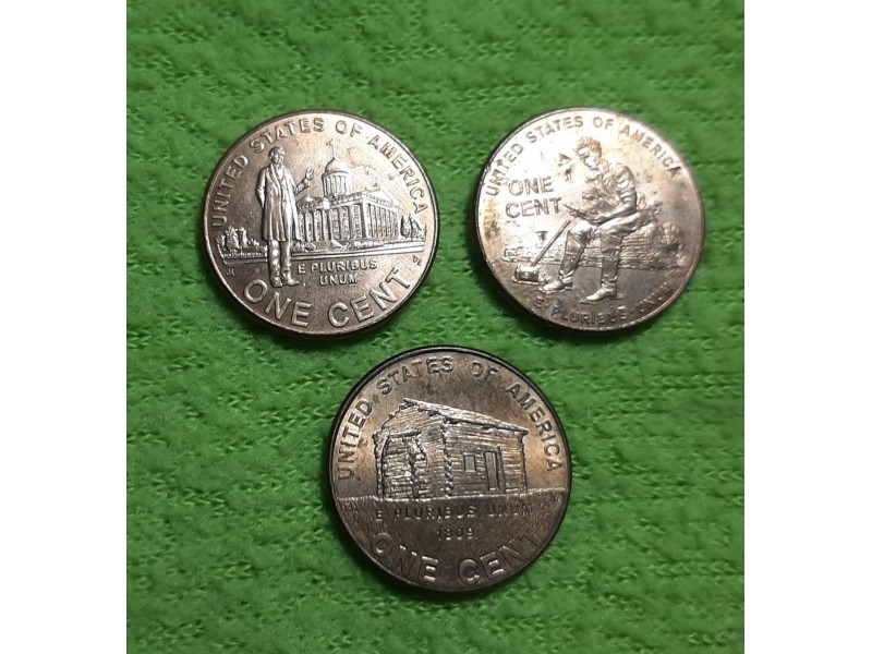 USA - One cent 2009 - lot od tri razlicite kovanice