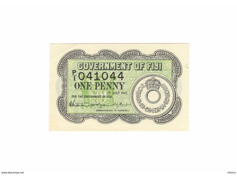 Fiji 1 penny 1942 aUNC