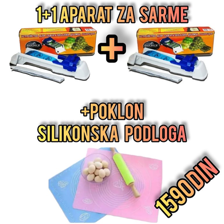 2 Dolmer aparata za uvijanje sarmi + poklon silikonska podloga za pecenje