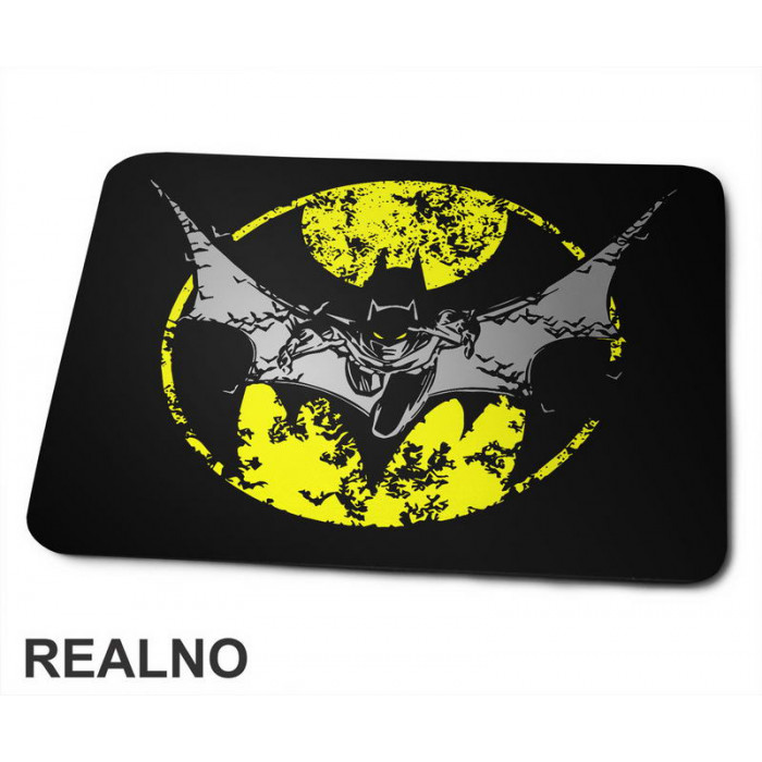 YELLOW MOON - GREY BAT - BATMAN - PODLOGA ZA MIŠ