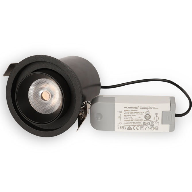 LED SVETILJKA JM-4601 CRNA 12W 3000K UGRADNA