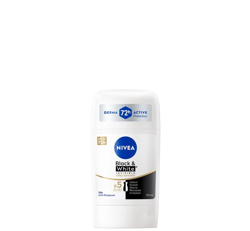 NIVEA STIK W.50ML BLACK&WHITE INVISIBLE SILKY SMOOTH 84166