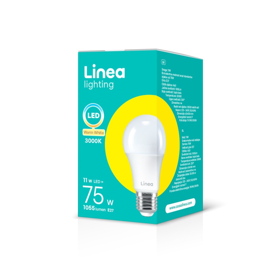 LINEA LED SIJALICA 11W(75W) A60 1055LM E27 3000K