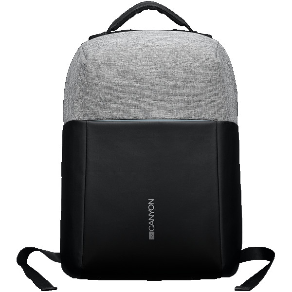 CANYON BP-G9 Anti-theft backpack for 15.6 laptop, material 900D glued polyester and 600D polyester, blackdark gray, USB cable length0.6M, 400x210x480mm, 1kg,capacity 20L ( CNS-CBP5BG9 )