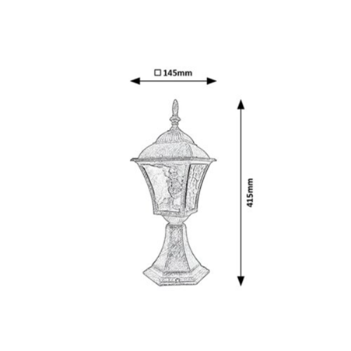 Toscana spoljna lampa 43cm 60W IP43, staro zlato