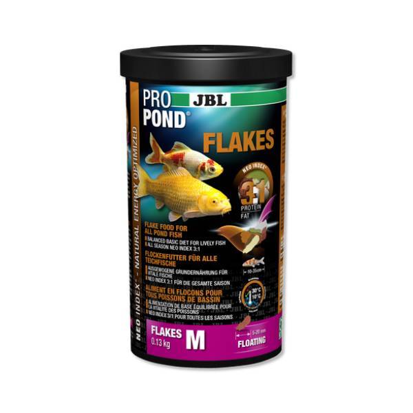 JBL Pro Pond Flakes M, potpuna osnovna hrana za koi ribu i ribu u baštenskim jezerima - 1l