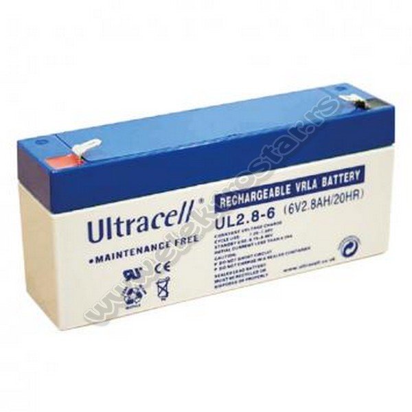 BATERIJA 6V 2,8Ah ULTRACELL (66x33x97mm)