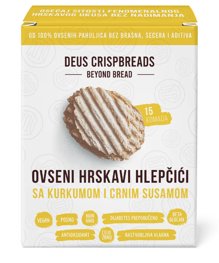 Deus Crispbreads ovseni hlepčići sa kurkumom i crnim susamom 150g