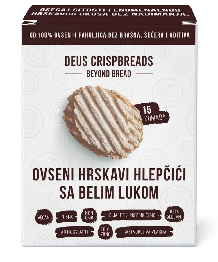 Deus Crispbreads ovseni hlepčići sa belim lukom 150g