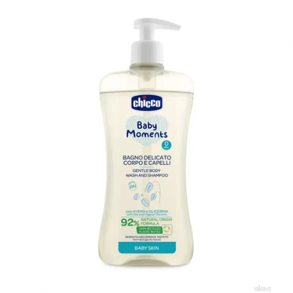 Chicco Baby Moments kupka i šampon - ovas 500ml
