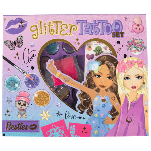 Besties Tattoo glitter set