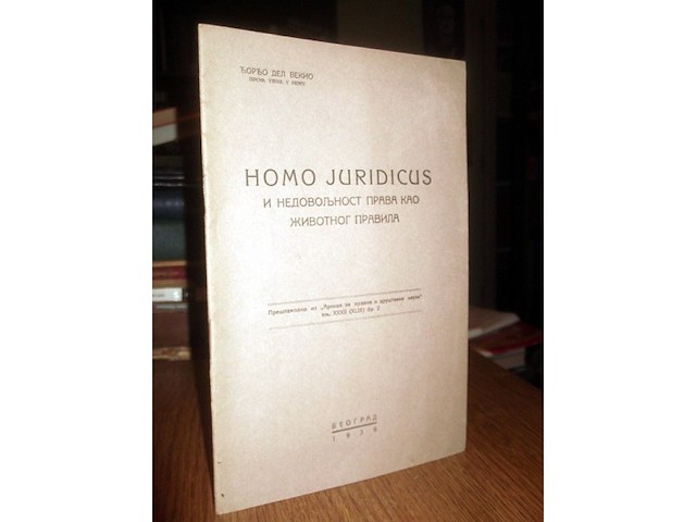 HOMO JURIDICUS - Đorđo del Vekio (1936)