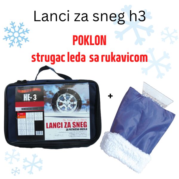 Lanci za sneg Sila He 3 plus poklon Strugač leda sa rukavicom