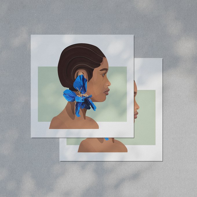 Sanjar ilustracija na akvarel papiru - Plavi cvet
