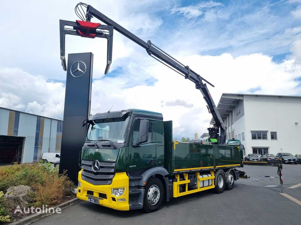 Mercedes-Benz Antos 2542 LL 6x2 Baustoffpritsche Kran Hiab 177 kiper