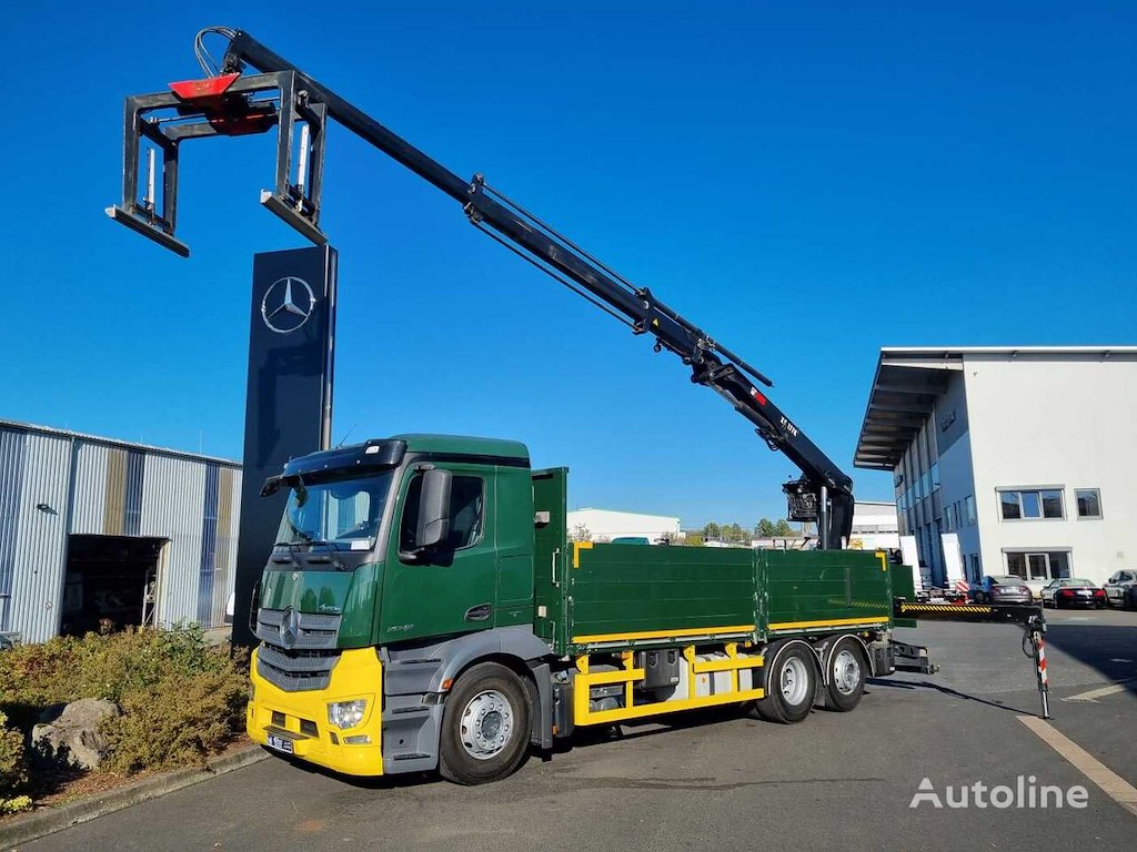 Mercedes-Benz Antos 2542 LL 6x2 Baustoffpritsche Kran Hiab 177 kiper