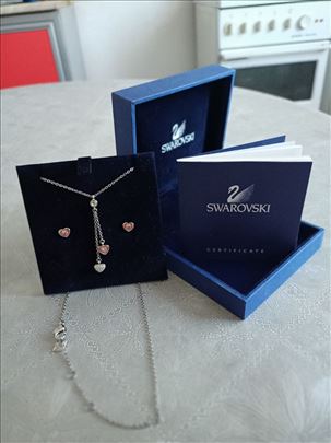 Swarovski komplet ogrlica i mindjuse original