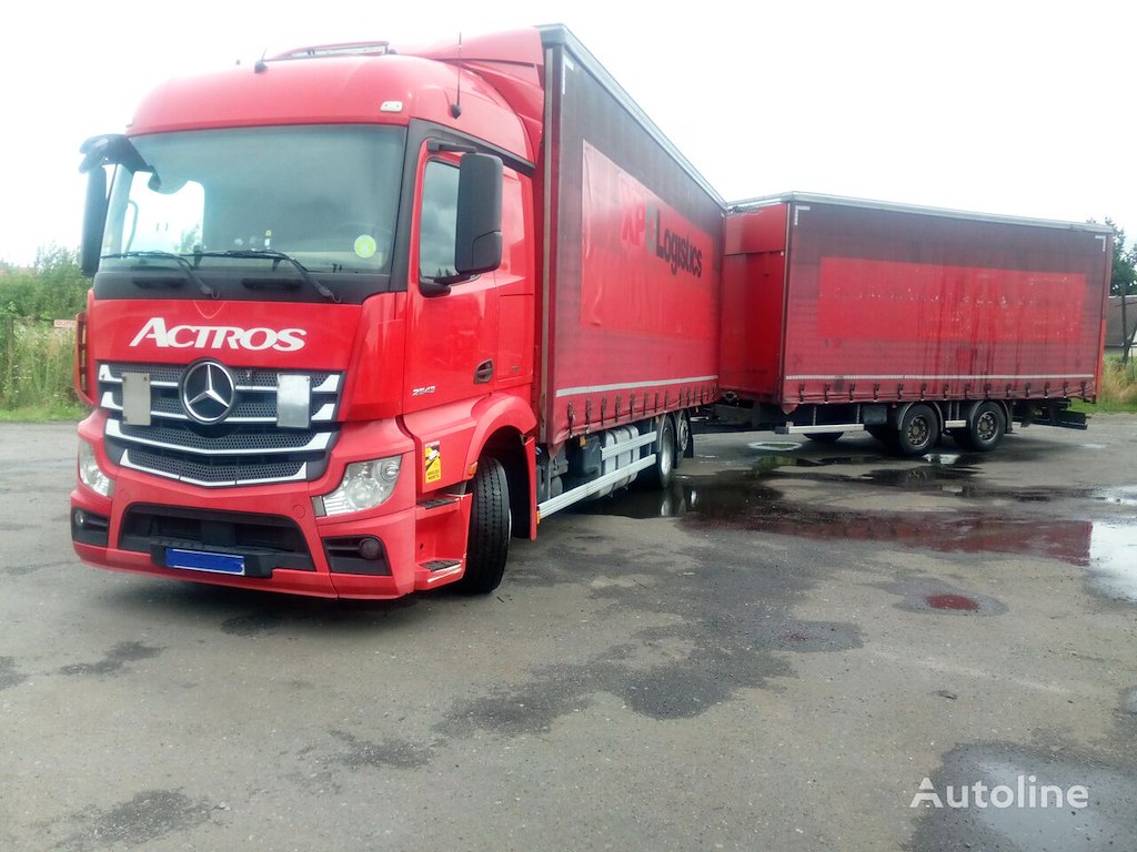 Mercedes-Benz Actros 2543L kamion sa klizna zavesa cerada + prikolica sa kliznom ceradom