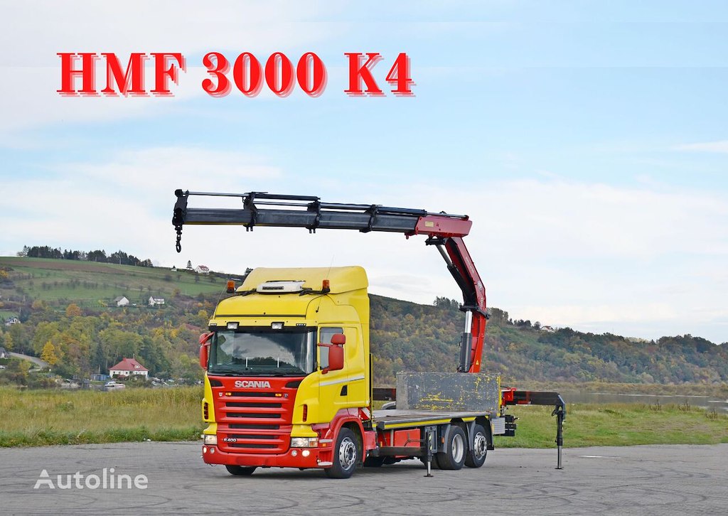 Scania R 400 Pritsche 6,50m +HMF 3000K4/FUNK*TOPZUSTAND kamion platforma