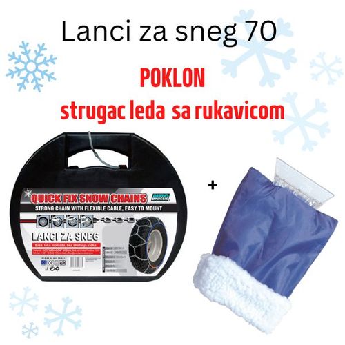 Lanci za sneg 70 plus poklon Strugač leda sa rukavicom