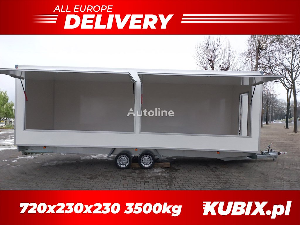 Nova Kubix Catering trailer 720x230 3500kg flat floor prikolica brze hrane