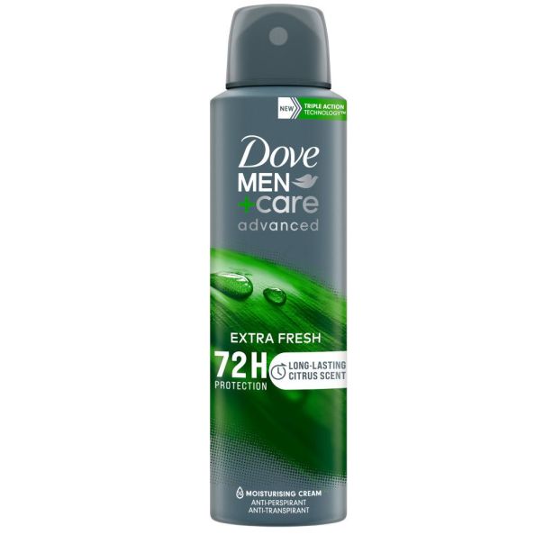 DOVE Men Dezodorans u spreju Advanced Care EXTRA FRESH, anti-perspi, 72h, 150 ml