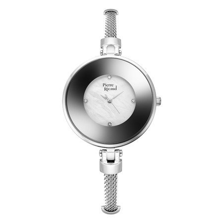 Ženski pierre ricaud quartz beli srebrni modni ručni sat sa srebrnim pancir/metalnim kaišem ( p22048.514fq/t )