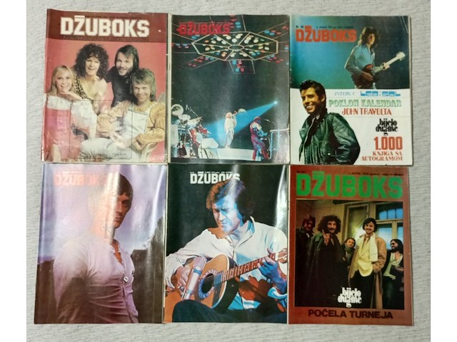 DŽUBOKS muzički časopis LOT br.1 od 6 komada 1977-1979