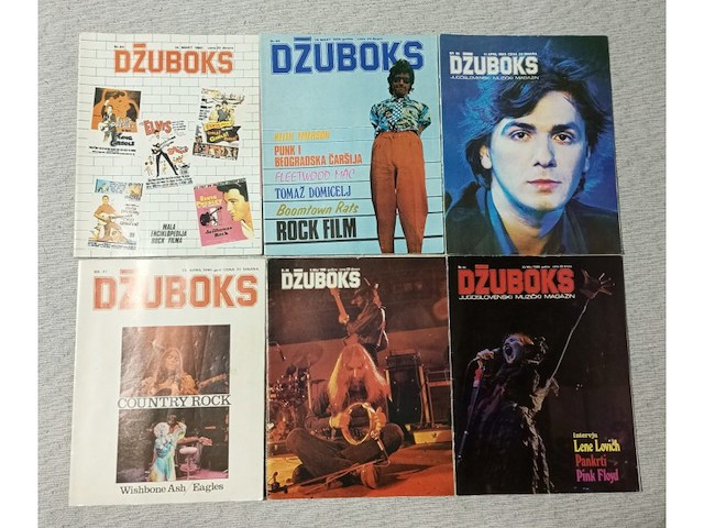 DŽUBOKS muzički časopis LOT br.6 od 6 komada 1980