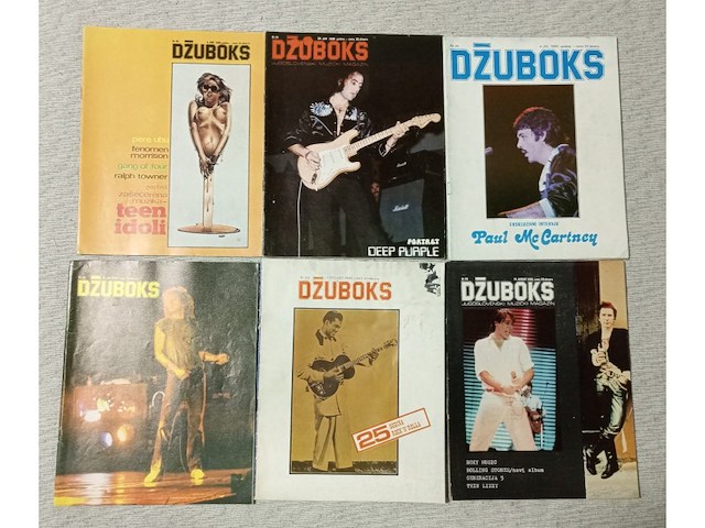 DŽUBOKS muzički časopis LOT br.7 od 6 komada 1980
