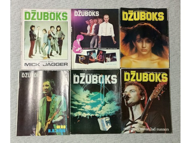 DŽUBOKS muzički časopis LOT br.8 od 6 komada 1980