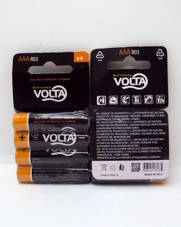 VOLTA heavy duty R03 AAA 4/1-blister