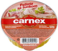 *Carnex pašteta sa šunkom 50gr