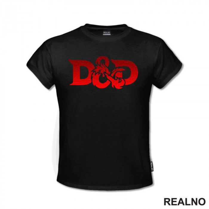 RED LOGO - SPITTING FIRE - D&D - DUNGEONS AND DRAGONS - MAJICA