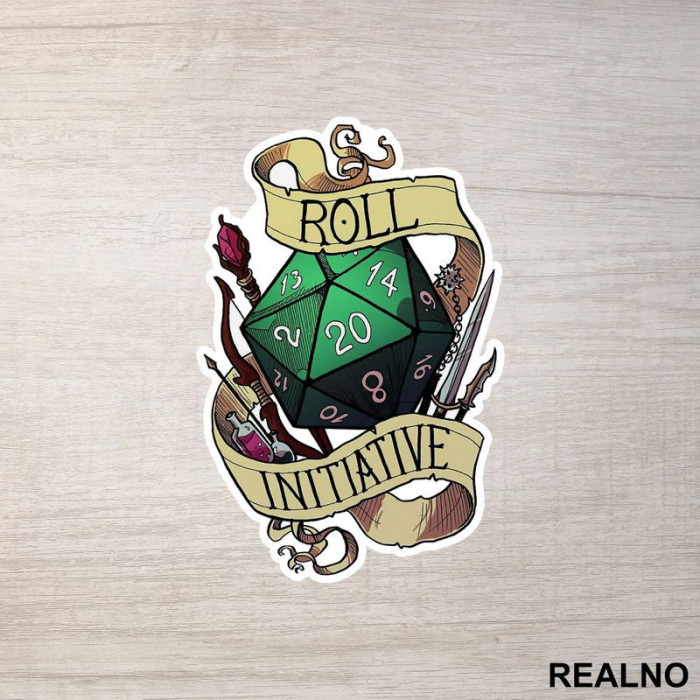 ROLL INITIATIVE - D&D - DUNGEONS AND DRAGONS - NALEPNICA