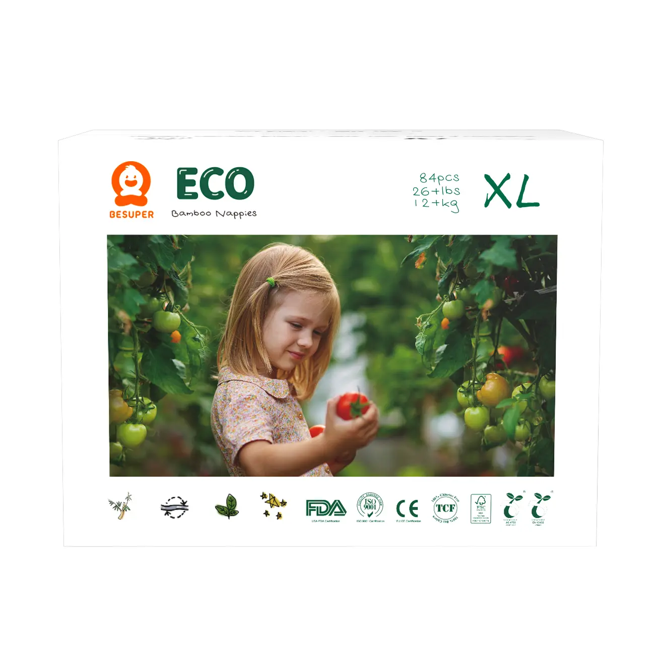 BESUPER ECO BAMBOO Pelene XL (12+ kg) 84/1