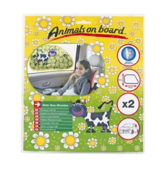 SUMEX Zaštita od sunca za bočne prozore "Animals On Board" 44 X 36 cm Bik 2kom šarena